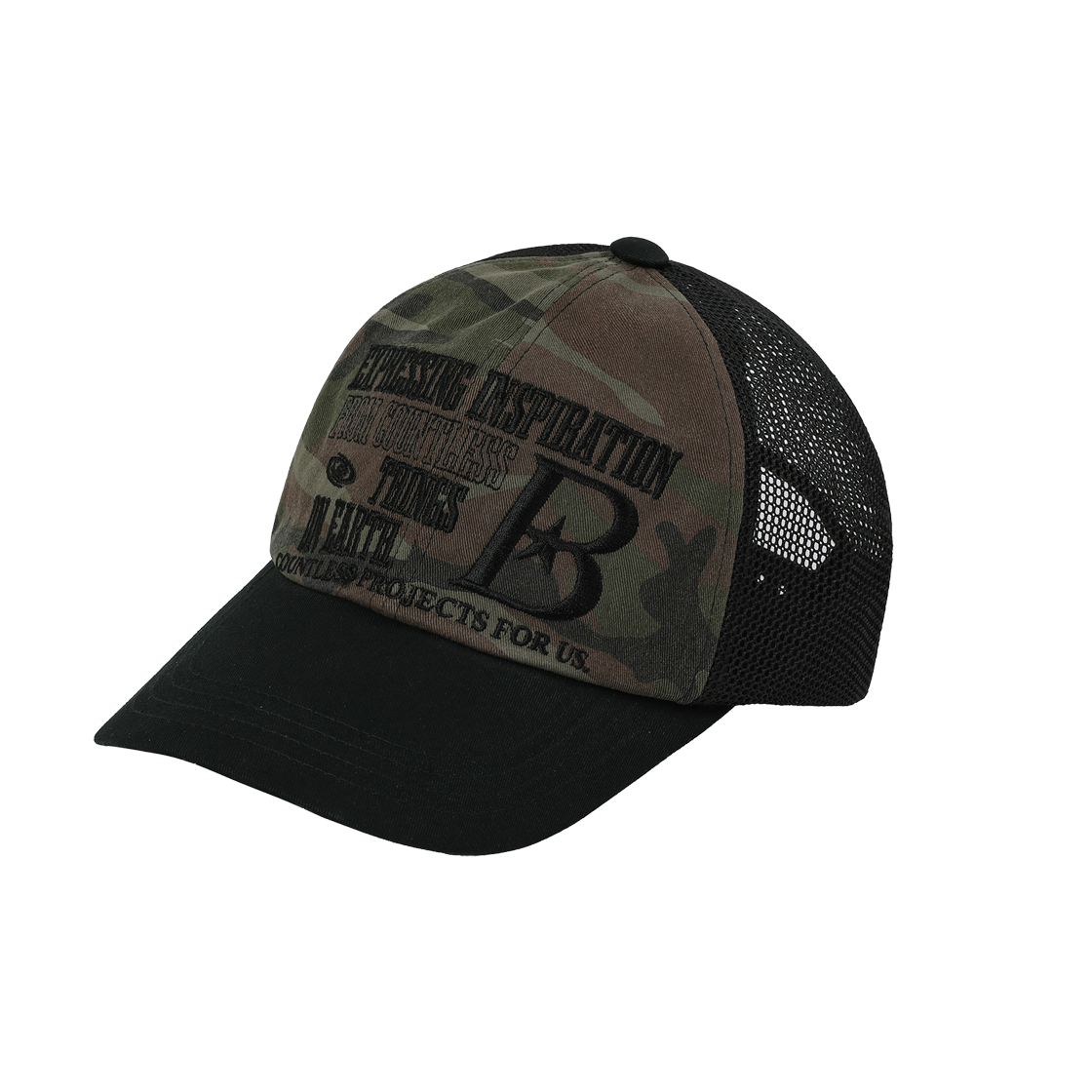바우프 BAUF B Logo Mesh Ball Cap Camo Black - 위시버킷