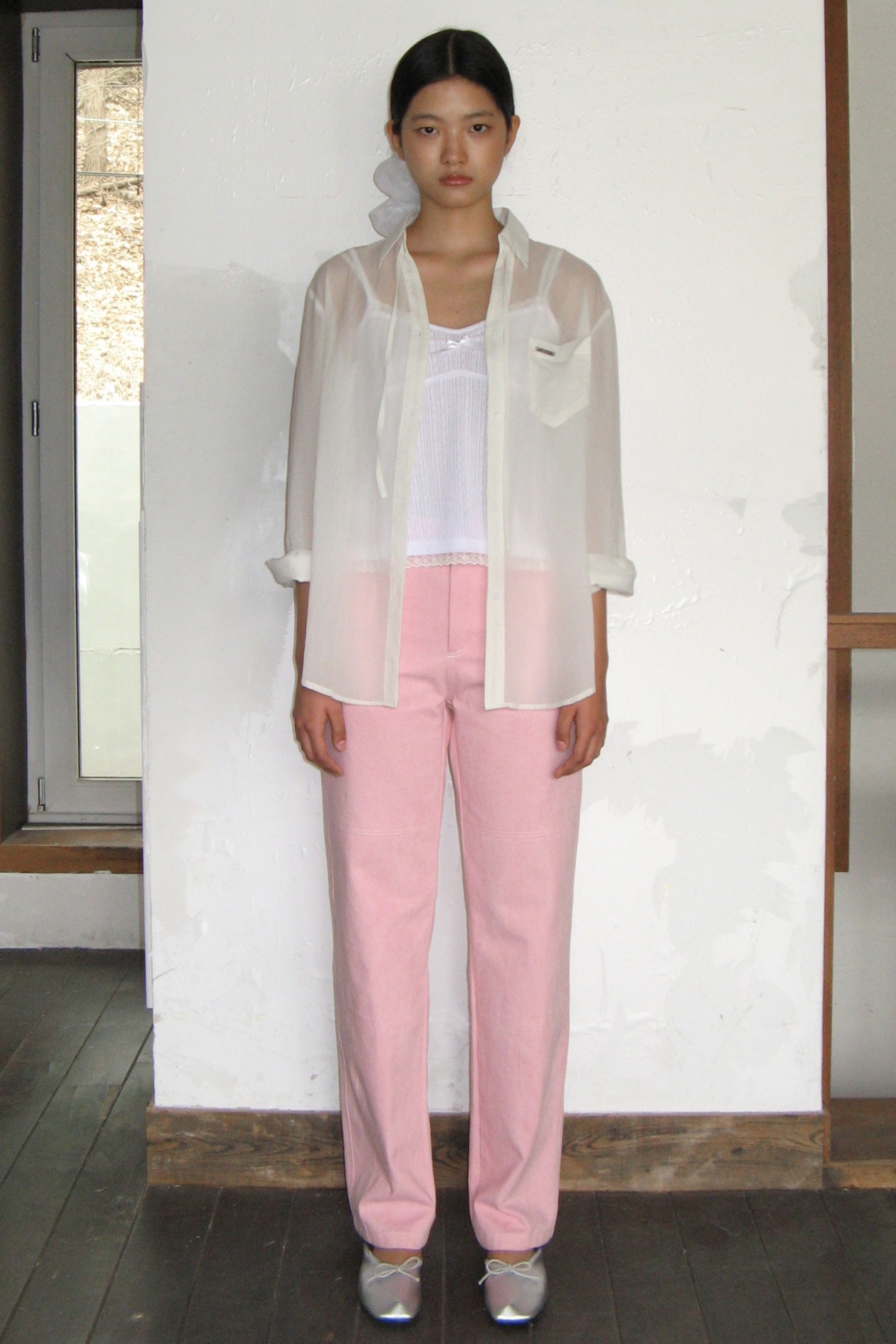 시눈 V-NECK STRING SHIRT (WHITE) - 위시버킷