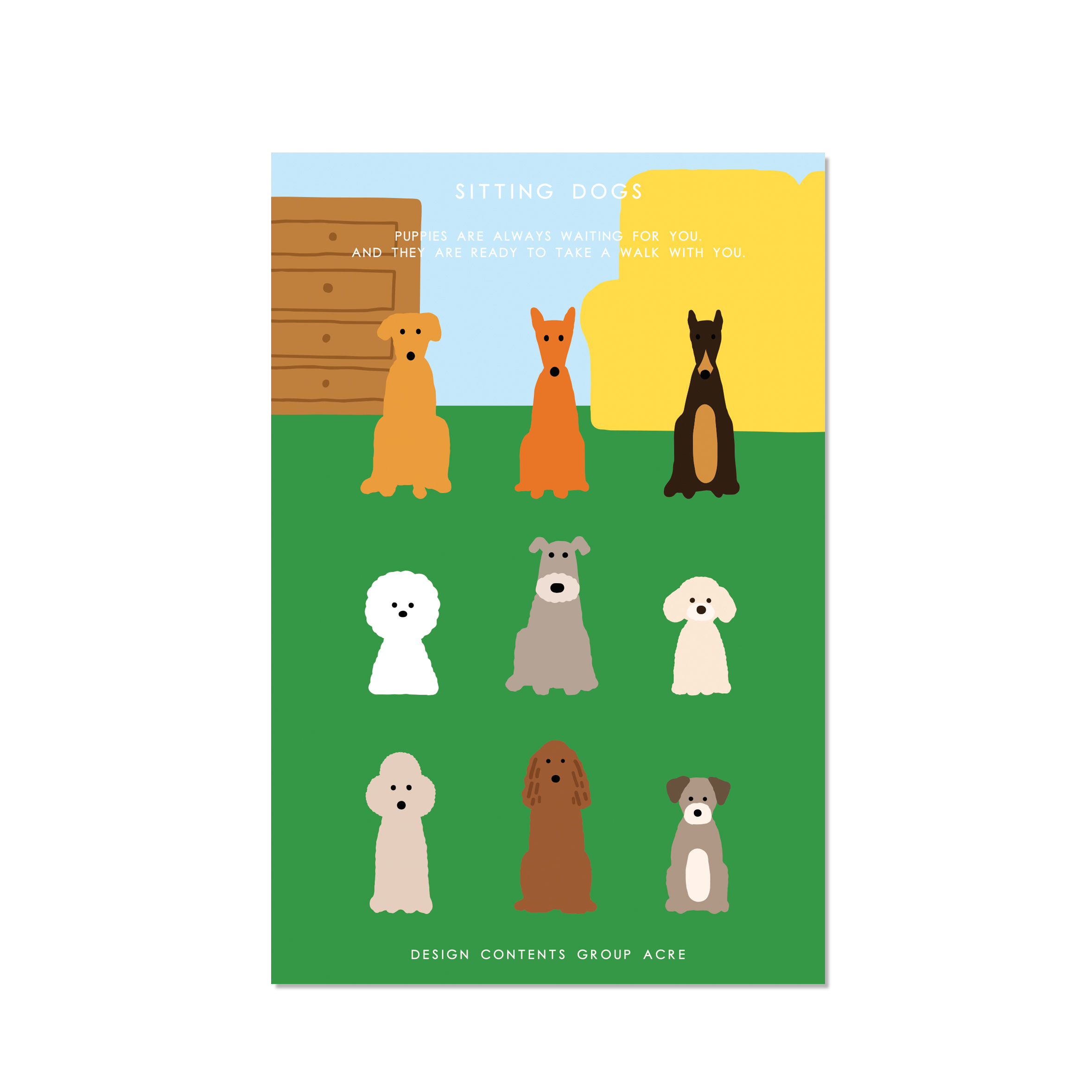 에이커 STICKER - SITTING DOGS - 위시버킷
