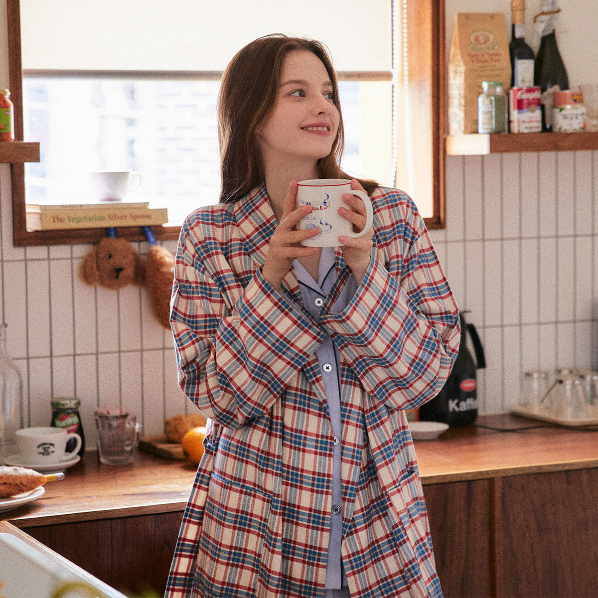 오르시떼 성인 A347 미닝체크 로브 - 위시버킷