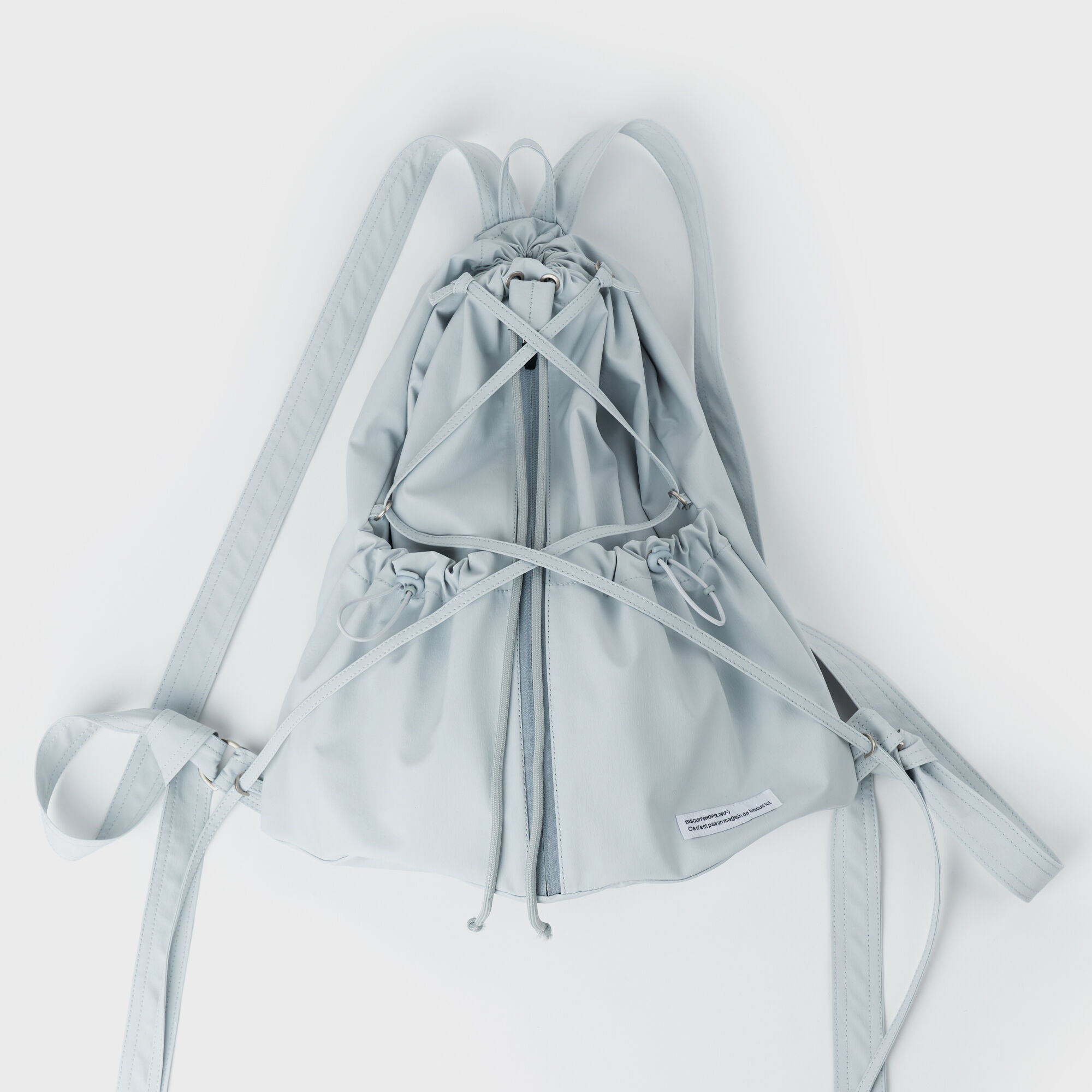 비스킷샵 [29cm 단독] 3L multi pocket string bag (Light blue grey) - 위시버킷