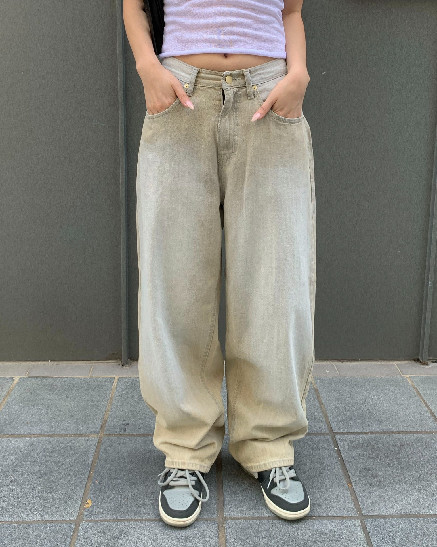 하몽마켓 Yellow washed denim pants - 위시버킷