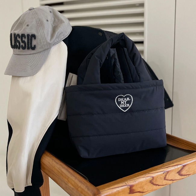 디어마이디어 방수) Padding tote bag_ black - 위시버킷
