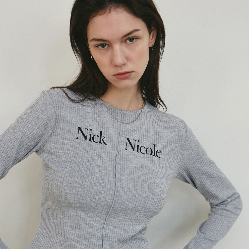 닉앤니콜 NICOLE SIGNATURE SLIM KNIT_GRAY - 위시버킷