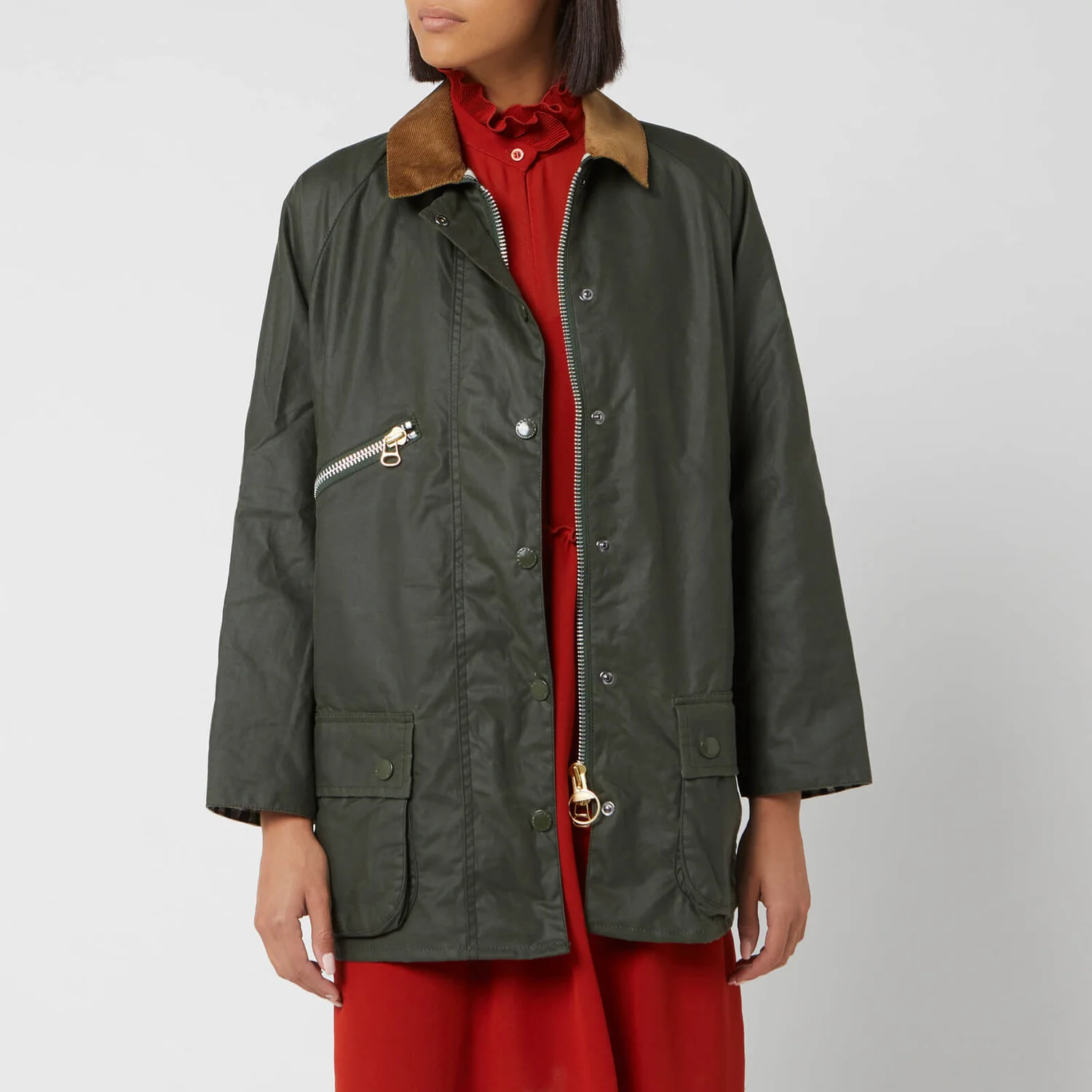 바버 Barbour Women's Alexa Chung Edith Wax Jacket - Duffle Bag/Northumberland - 위시버킷