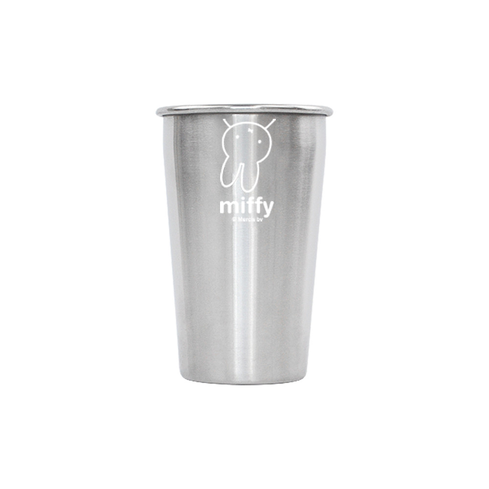 미피 MIFFY 화이트 미피 스텐 심플컵 550ml 유아 캠핑 스텐 양치컵 어린이집 학교 급식 식당 물컵 - 위시버킷