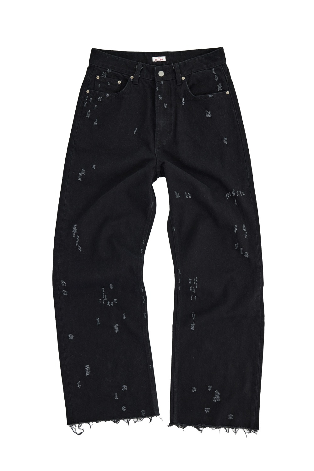 1011갤러리 Damaged Wide Denim Pants - Black - 위시버킷