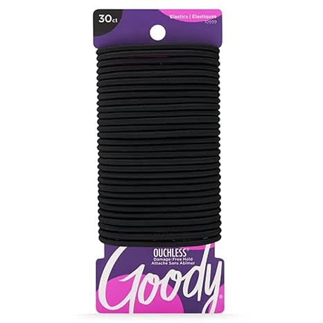 구디 Goody Ouchless Hair Ties, Damage-Free Hold, 4MM Hair Elastics, Hair ...