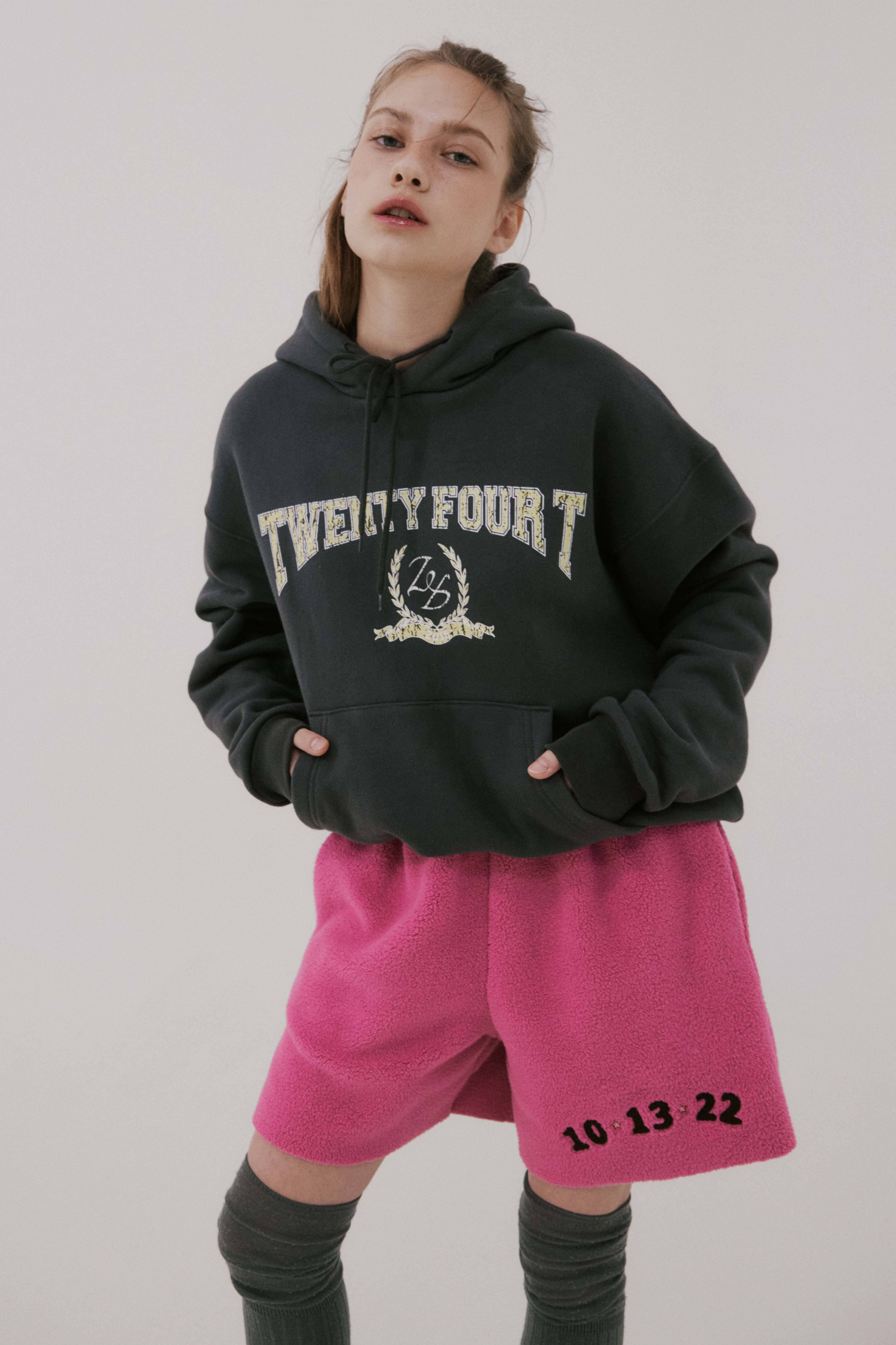 트웬티포티 FLEECE NUMBER CROP PANTS, PINK - 위시버킷