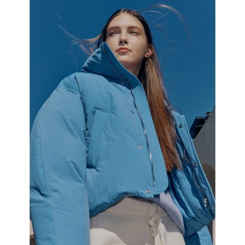 코텔로 Duck Down Short Padding Jumper Powder Blue - 위시버킷