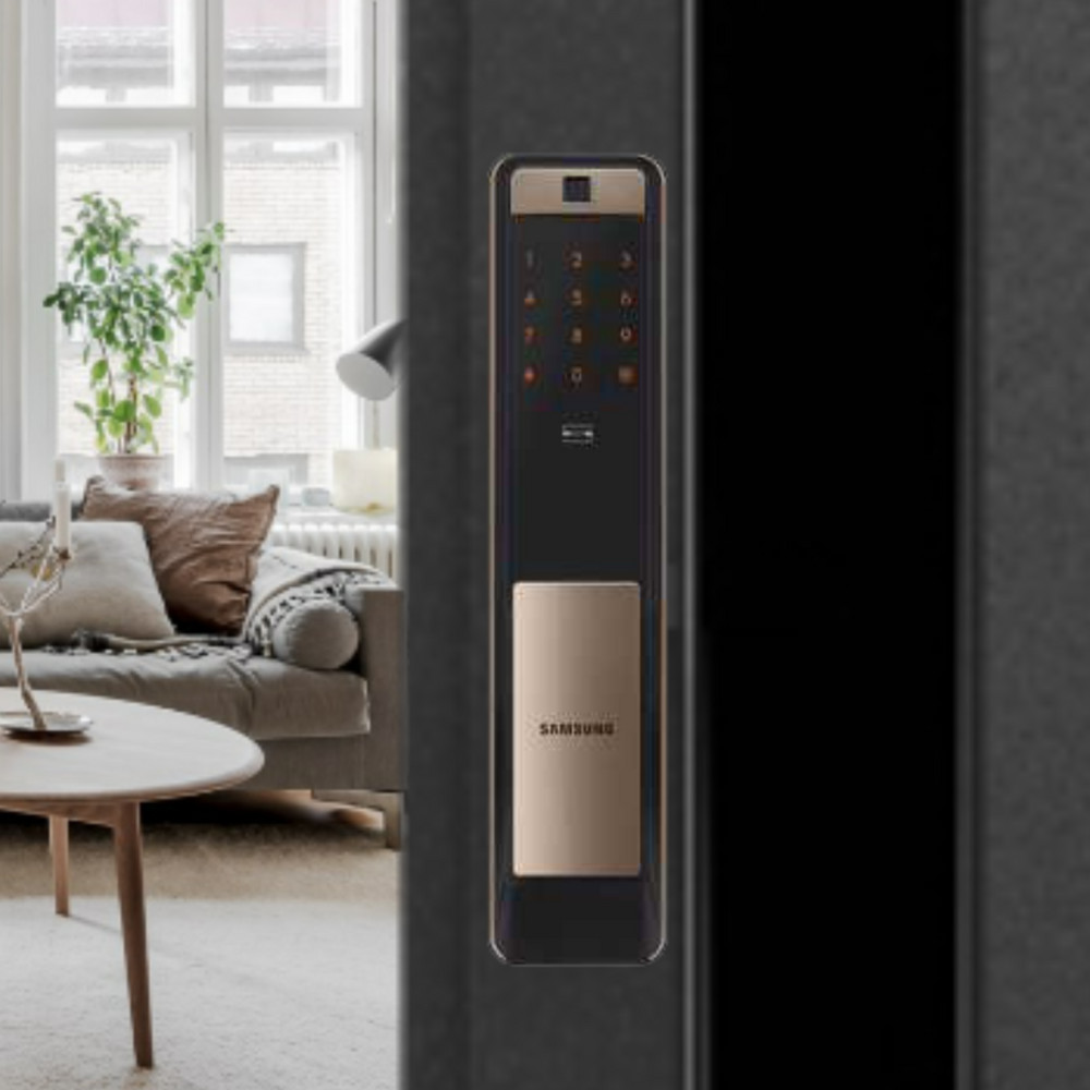 삼성 삼성 스마트도어록 SHP-DP960 PLUS 푸시풀 도어락 디지털도어락 지문인식 현관도어락 - 위시버킷