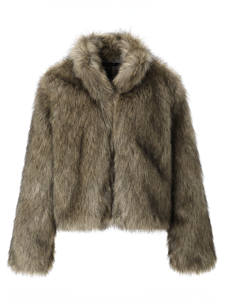 이네기 High Neck Fur Jacket (beige) - 위시버킷