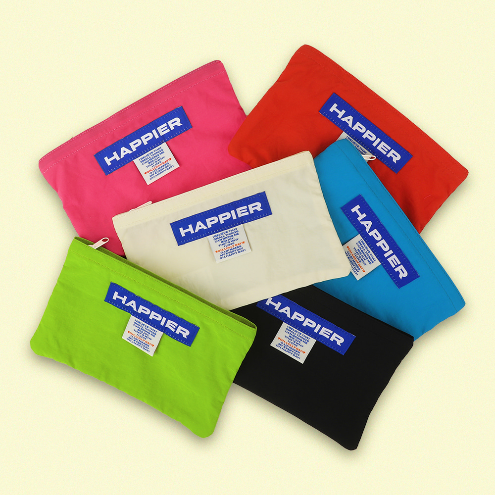 오롤리데이 [Pouch] Happier label pouch - 위시버킷