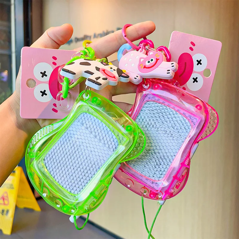 Creative Analog Drawing Board Keychain Mini Erasable Magnetic Writing ...