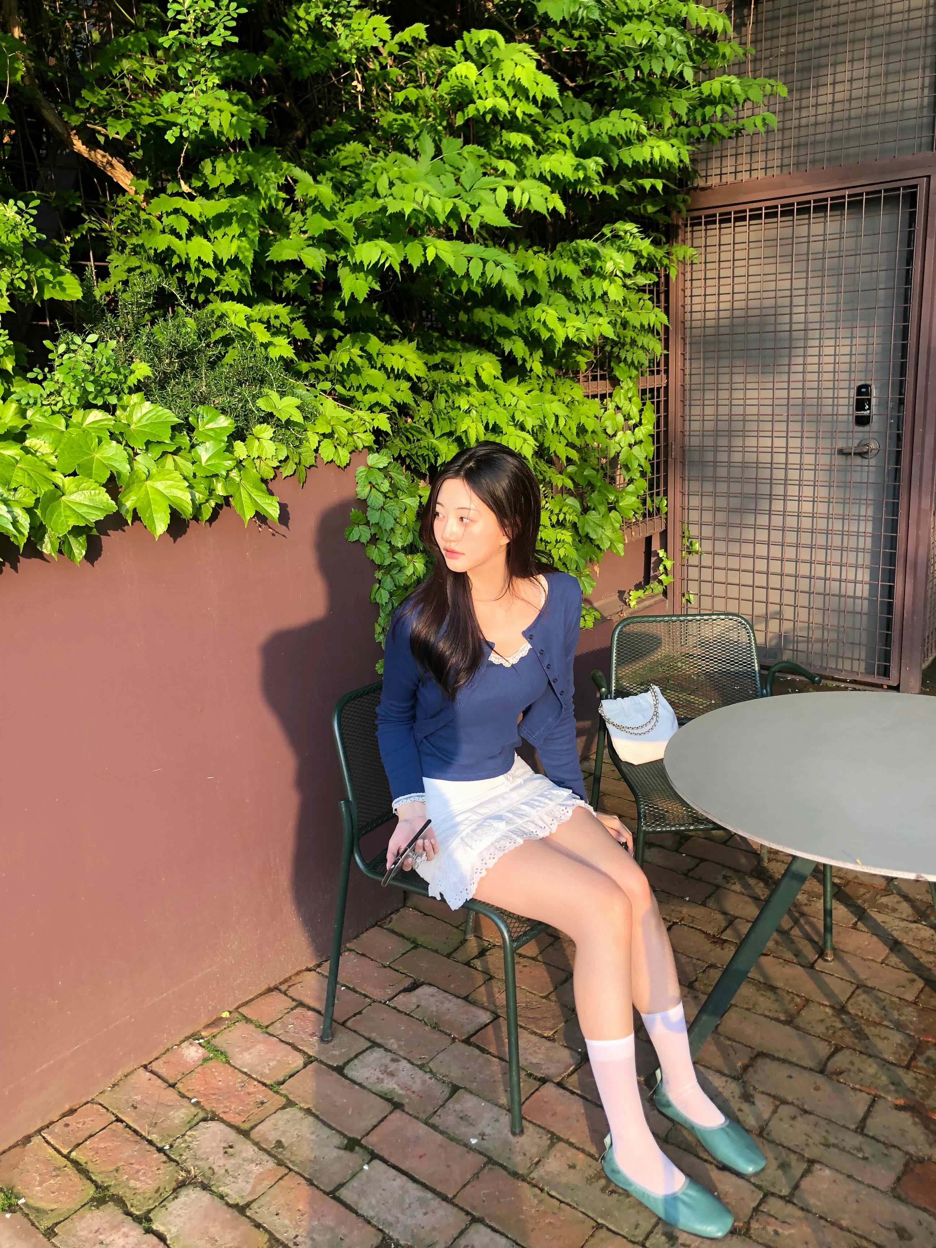 재니오 leeds lace sleeveless/cardigan - deep blue - 위시버킷