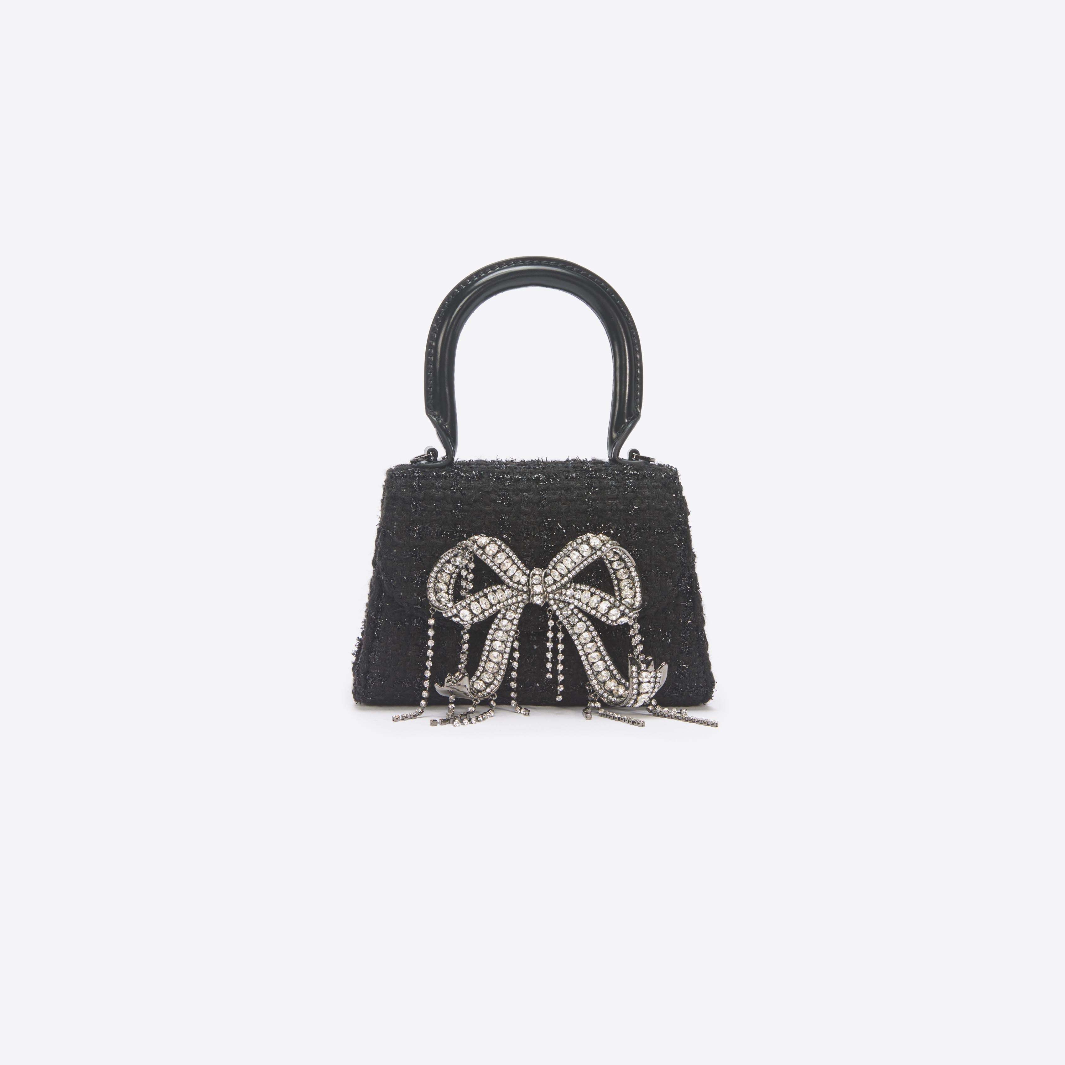 셀프포트레이트 Black Boucle Micro Bow Bag - One Size - 위시버킷