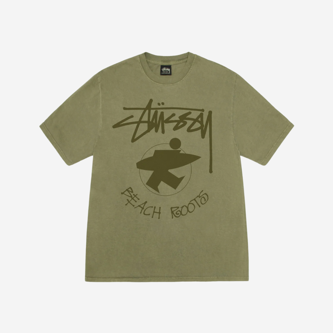 스투시 Stussy Beach Roots Pigment Dyed T-Shirt Olive - 위시버킷