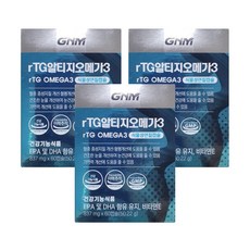 지엔엠 [EPA+DHA 1 000mg/1일] GNM rTG 알티지오메가3 / 비타민E 식물성 캡슐 60정, 3개 - 위시버킷