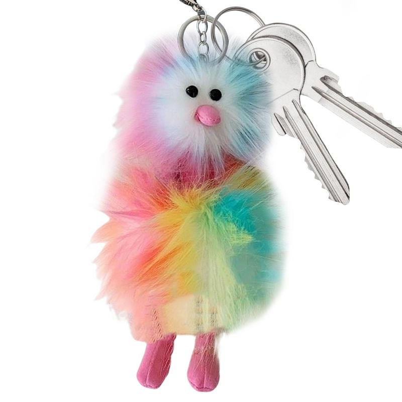 프리쉽 Cute Plush Keychain Fur Fluffy Ostrich Keychain Lovely Mini Kawaii ...