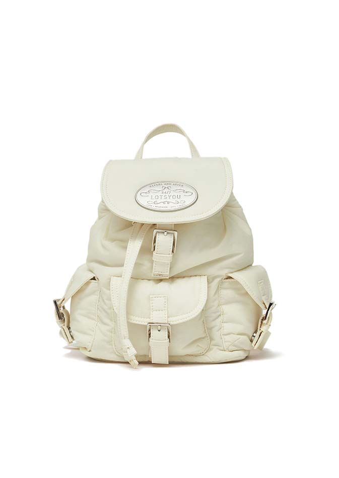 라츠유 lotsyou_Nostalgia chubby Backpack Ivory - 위시버킷