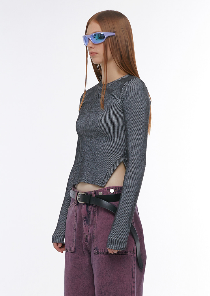 세이스라 SLIT LOGO LONG SLEEVE-BLACK - 위시버킷