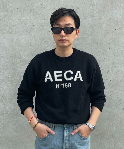 에이카화이트 AECA BIG LOGO WOOL KNIT-BLACK - 위시버킷