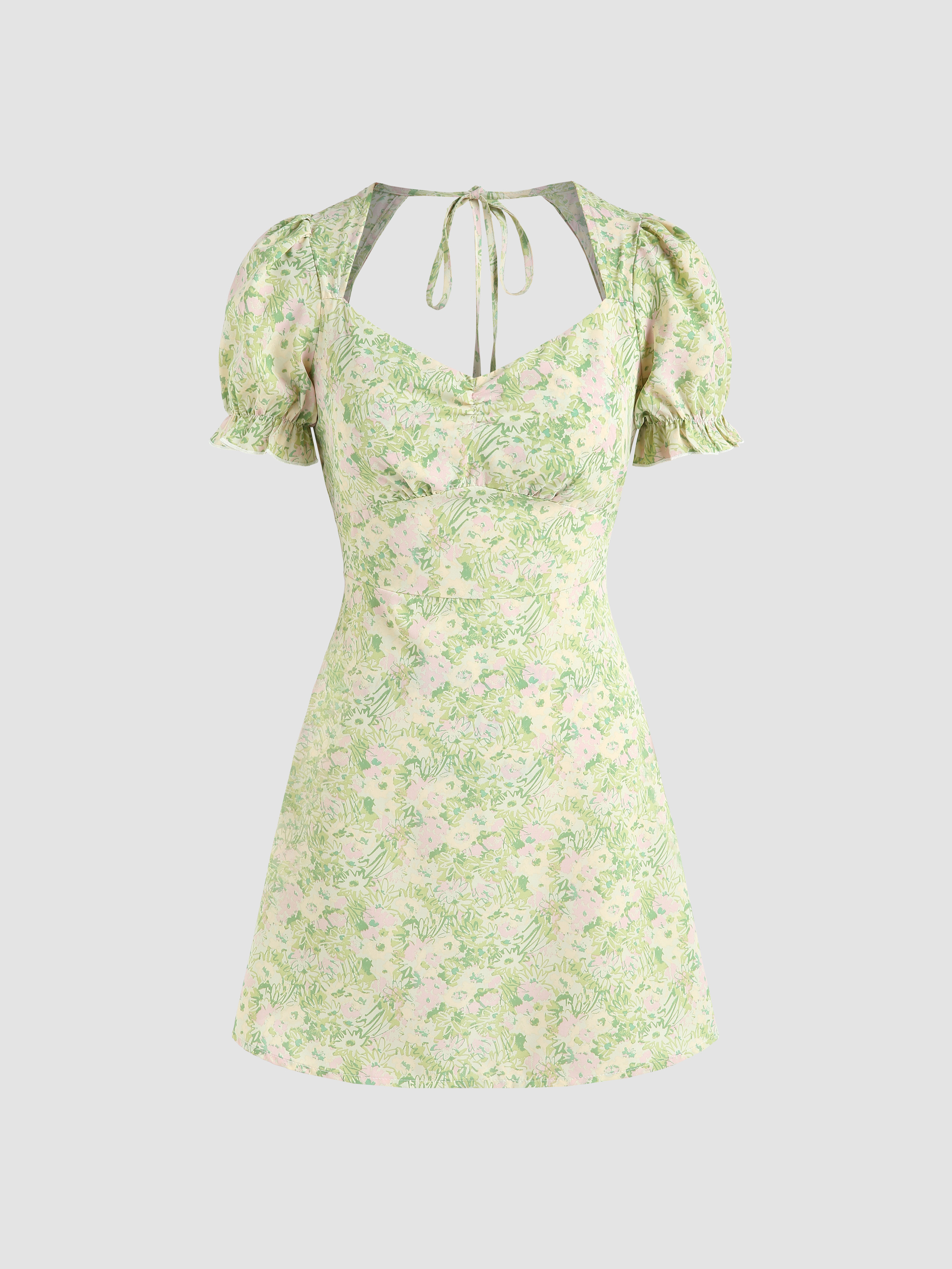 사이다 CIDER Floral Backless Mini Dress - 위시버킷