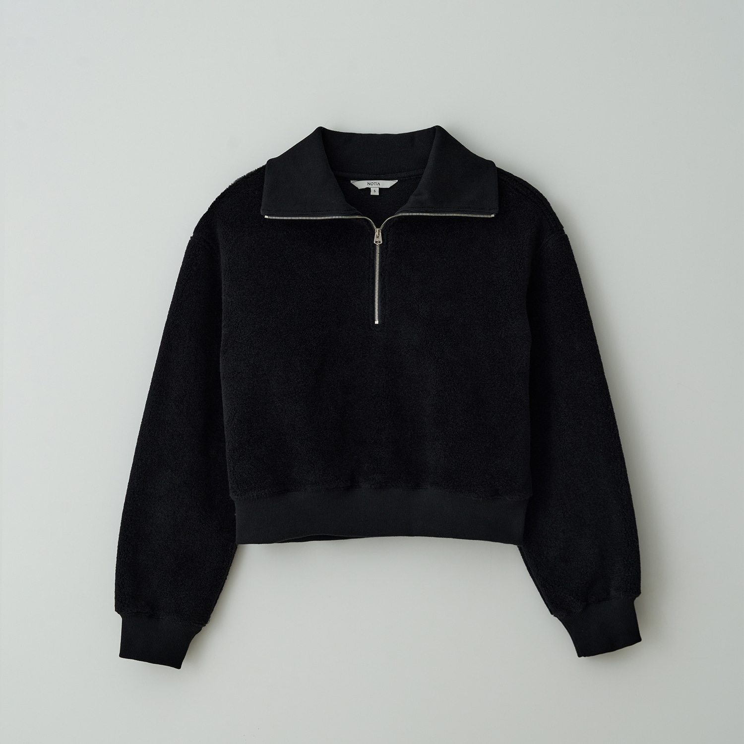 노티아 SEARING COLLAR SWEATSHIRTS - BLACK - 위시버킷