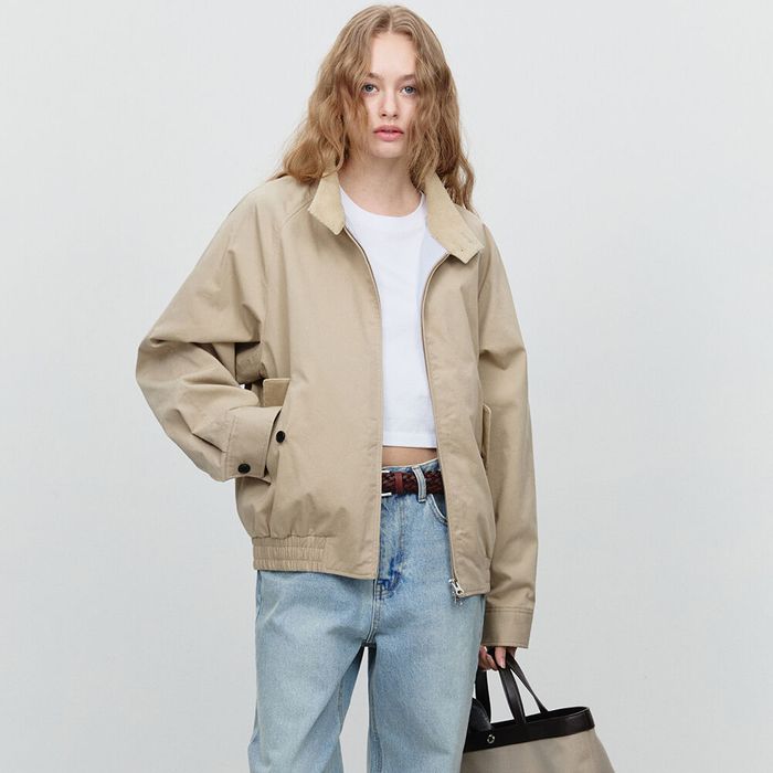 던스트 UNISEX MODERN HARRINGTON JACKET BEIGE_UDJU5A111I2 - 위시버킷