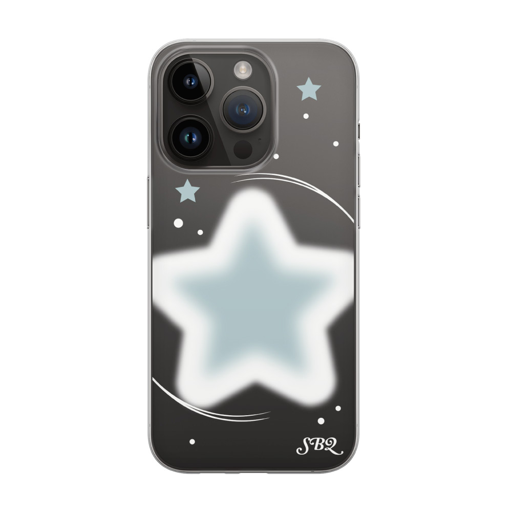 세컨드부티크 [Jellhard case] soft star clearcase _ fog blue - 위시버킷