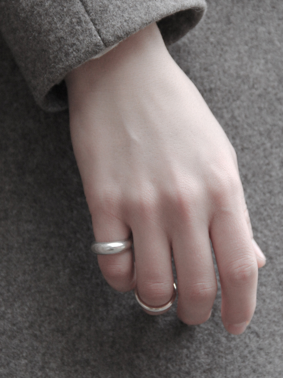 티오유 096 Semi Matte Bulging Silver Ring - 위시버킷