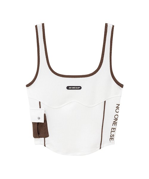 노원엘스 Deep U-Neck Ribbed Cami Top - 위시버킷