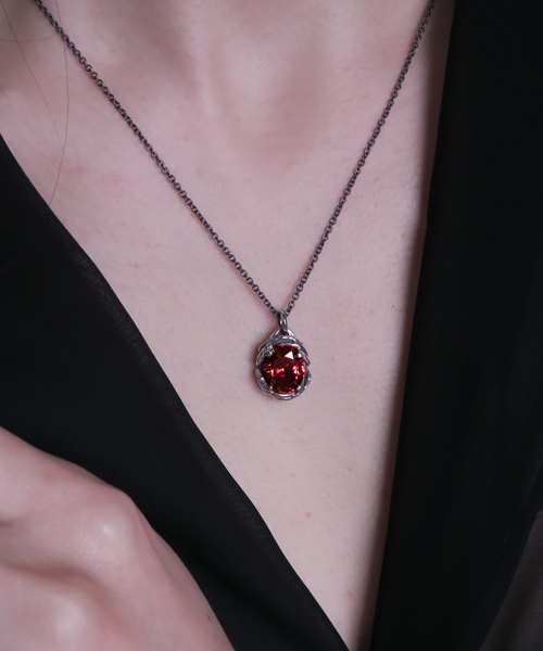 미휴 Oval core silver necklace - 위시버킷