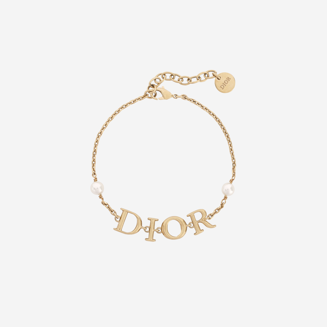 디올 (W) Dior Dio(r)evolution Bracelet Gold Finish Metal White Resin ...