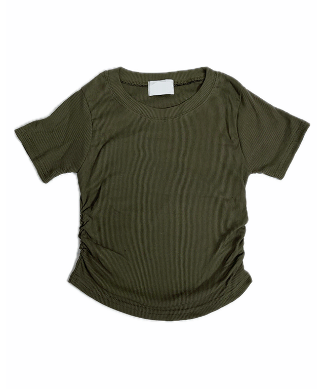 앤챈 앤챈 0065 - Side sirring crop short-sleeve(9col) - 위시버킷