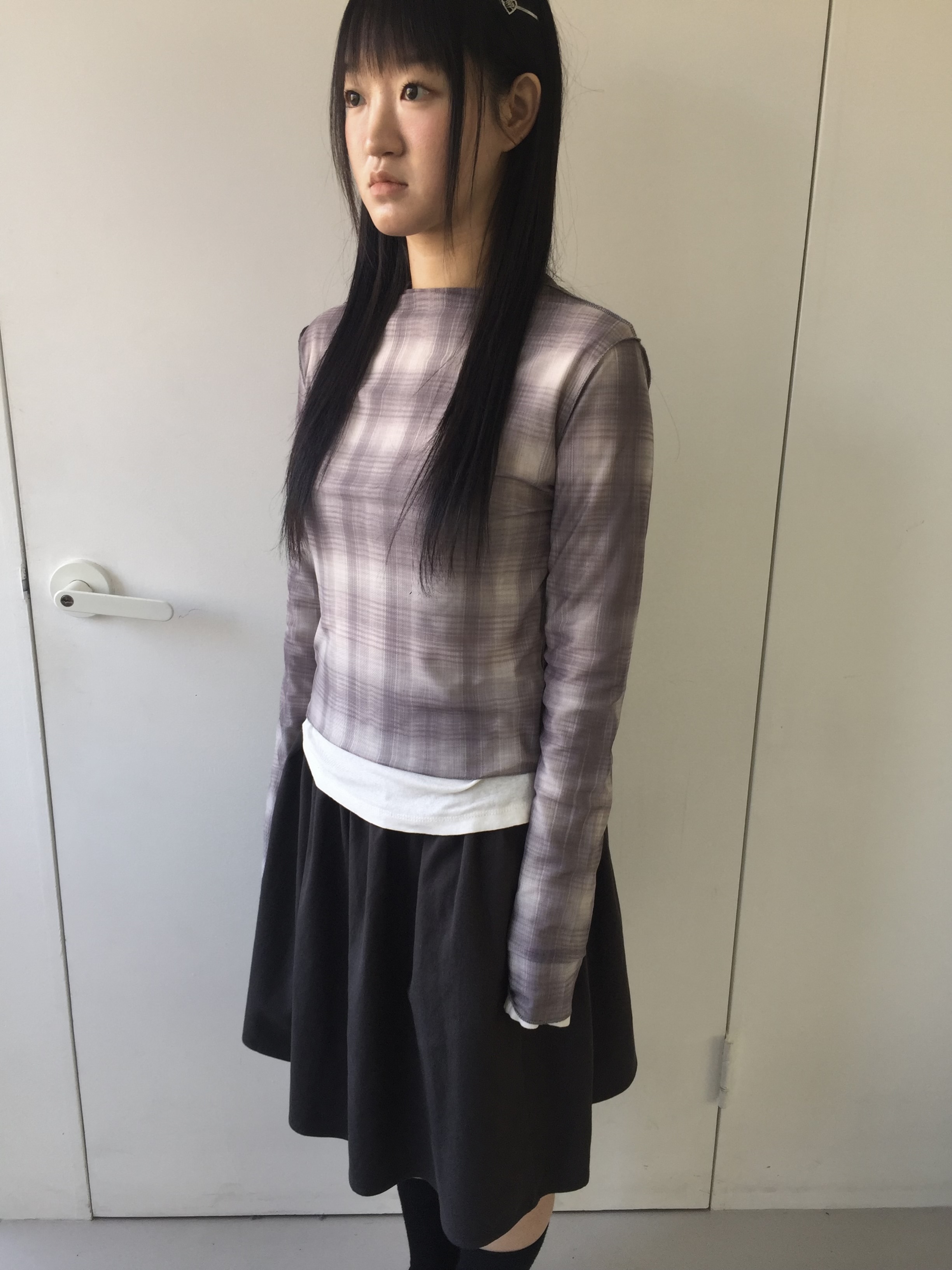 우온 check see-through top (2c) - 위시버킷