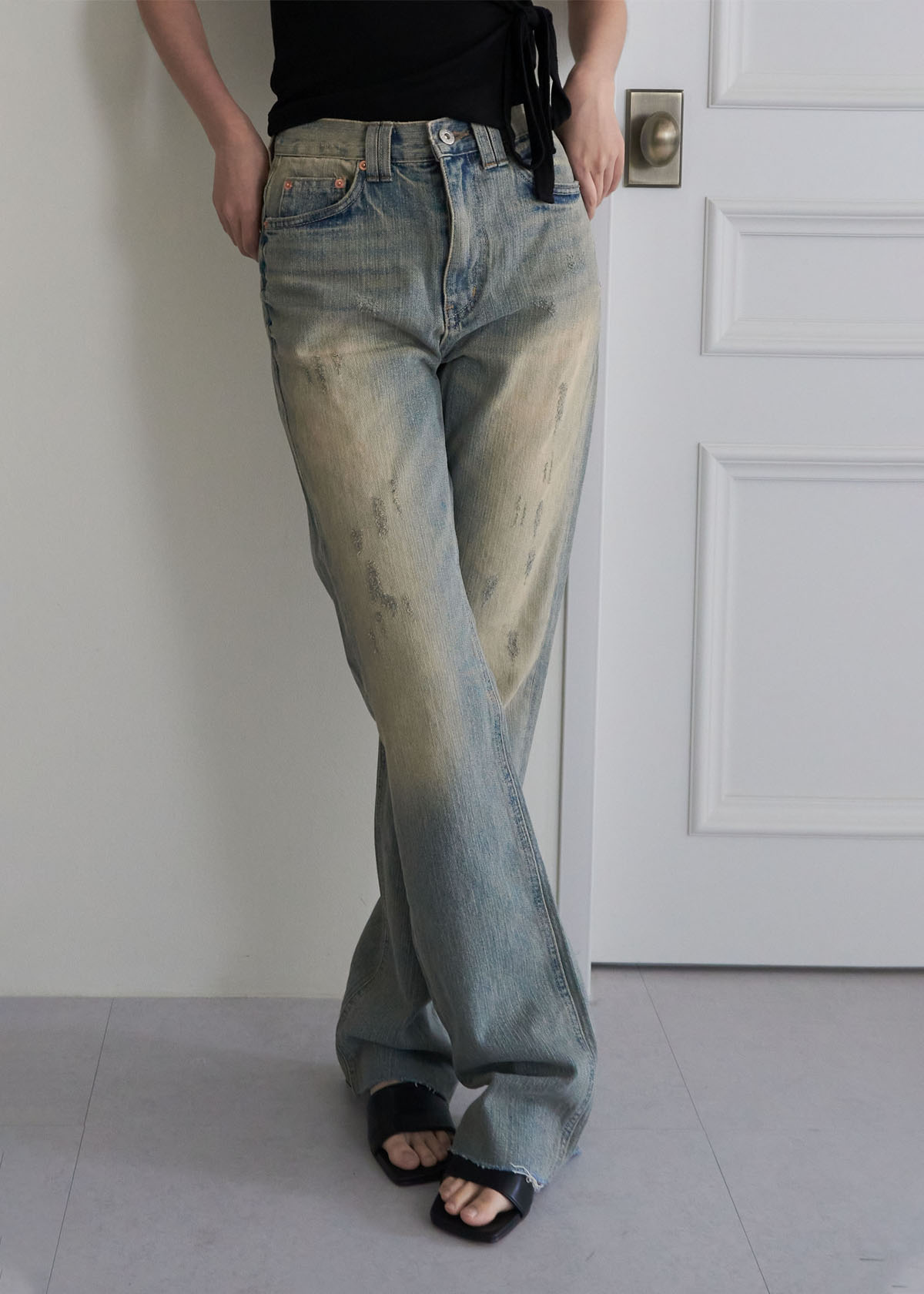 랩트 RAPT Cutting Scratch Straight Pants (2c) - 위시버킷