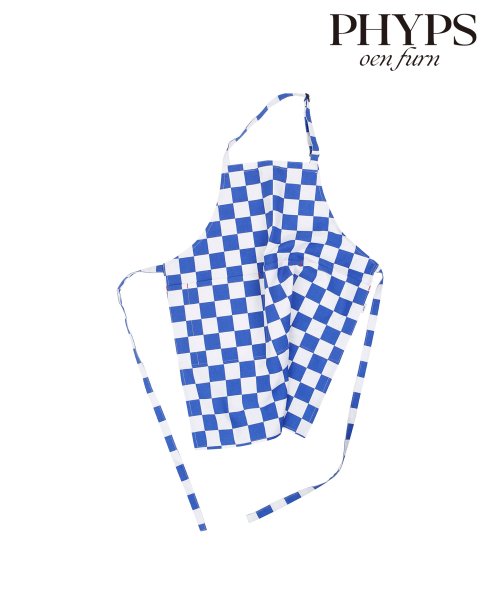 오이엔 퍼니처 checkerboard apron_blue - 위시버킷