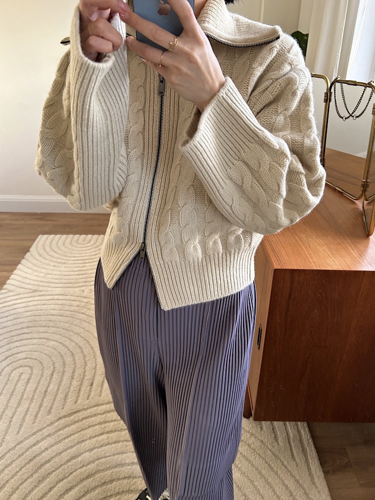 코스 코스 케이블 니트 울 집업 자켓 23FW(2col) - 위시버킷