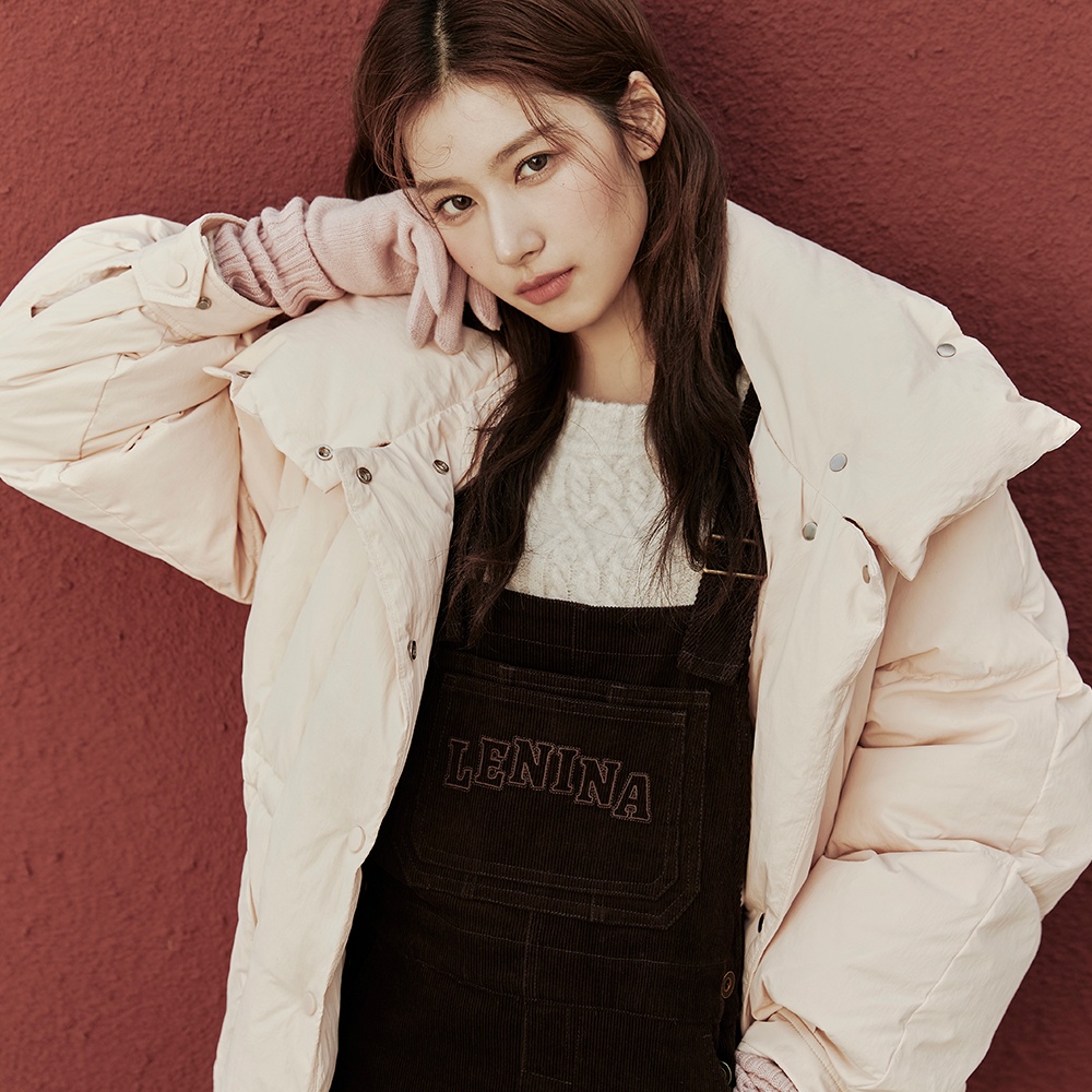 르니나 [사나 착용] JADE stand collar down padding_PINK - 위시버킷