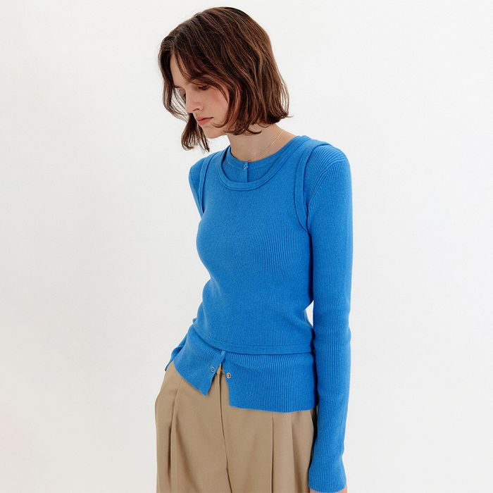 룩캐스트 [29CM단독]레인 슬림 가디건 세트_블루 / RAIN SLIM GARDIGAN SET_BLUE - 위시버킷