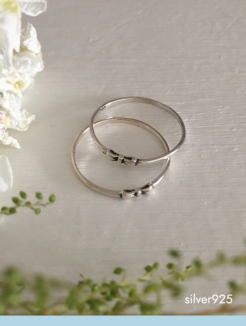 모우트 tiny ribbon ring (silver925) - 위시버킷