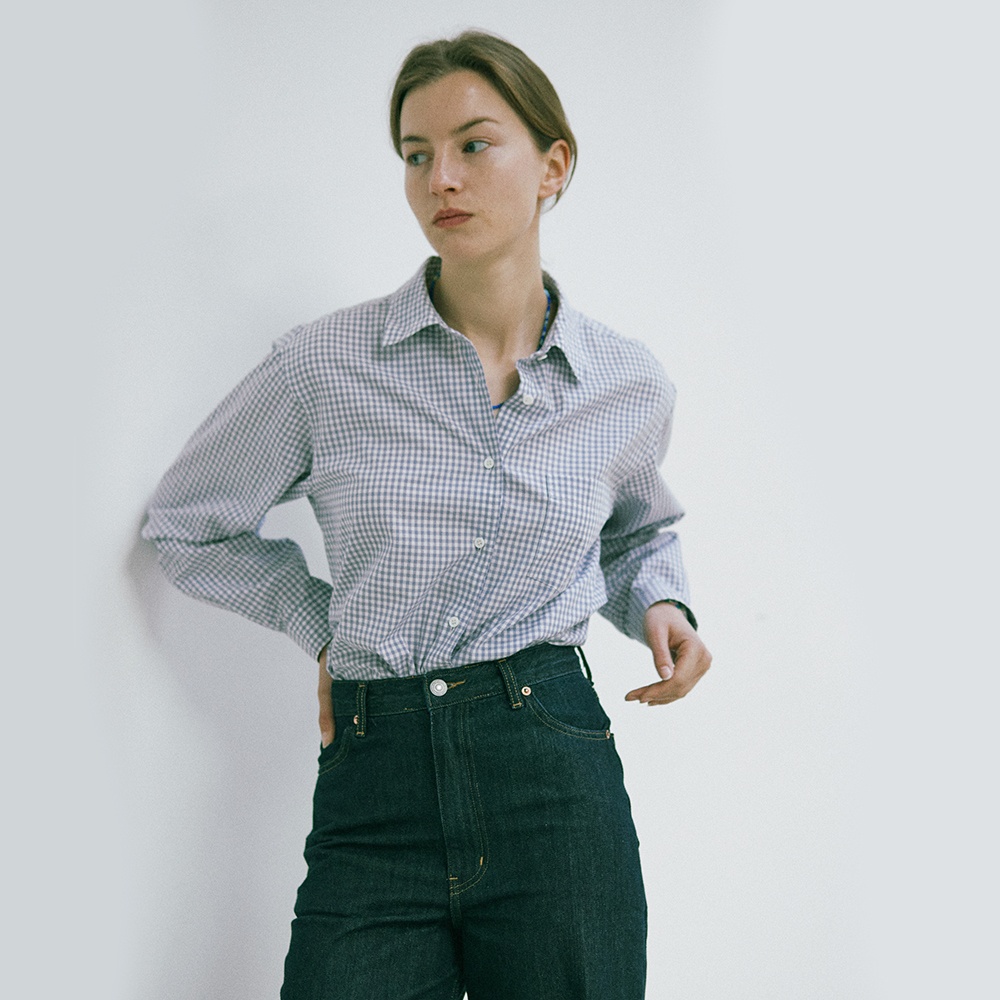 토마스모어 TE2-SH03 깅엄체크 셔츠-퍼플 - 위시버킷