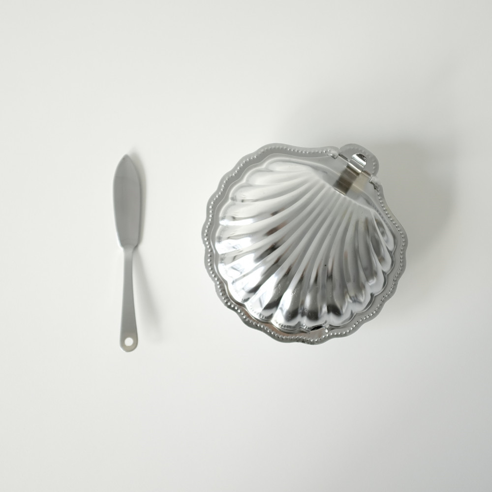 취향의 교집합 [vintage] Shell Butter Dish With Cobalt Insert&Knife 70's 쉘 버터 ...