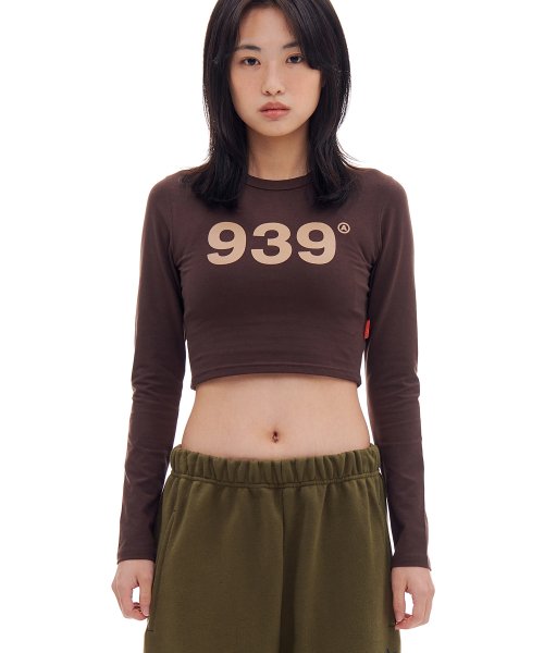 아카이브 볼드 939 LOGO CROP LONG SLEEVE (BROWN) - 위시버킷