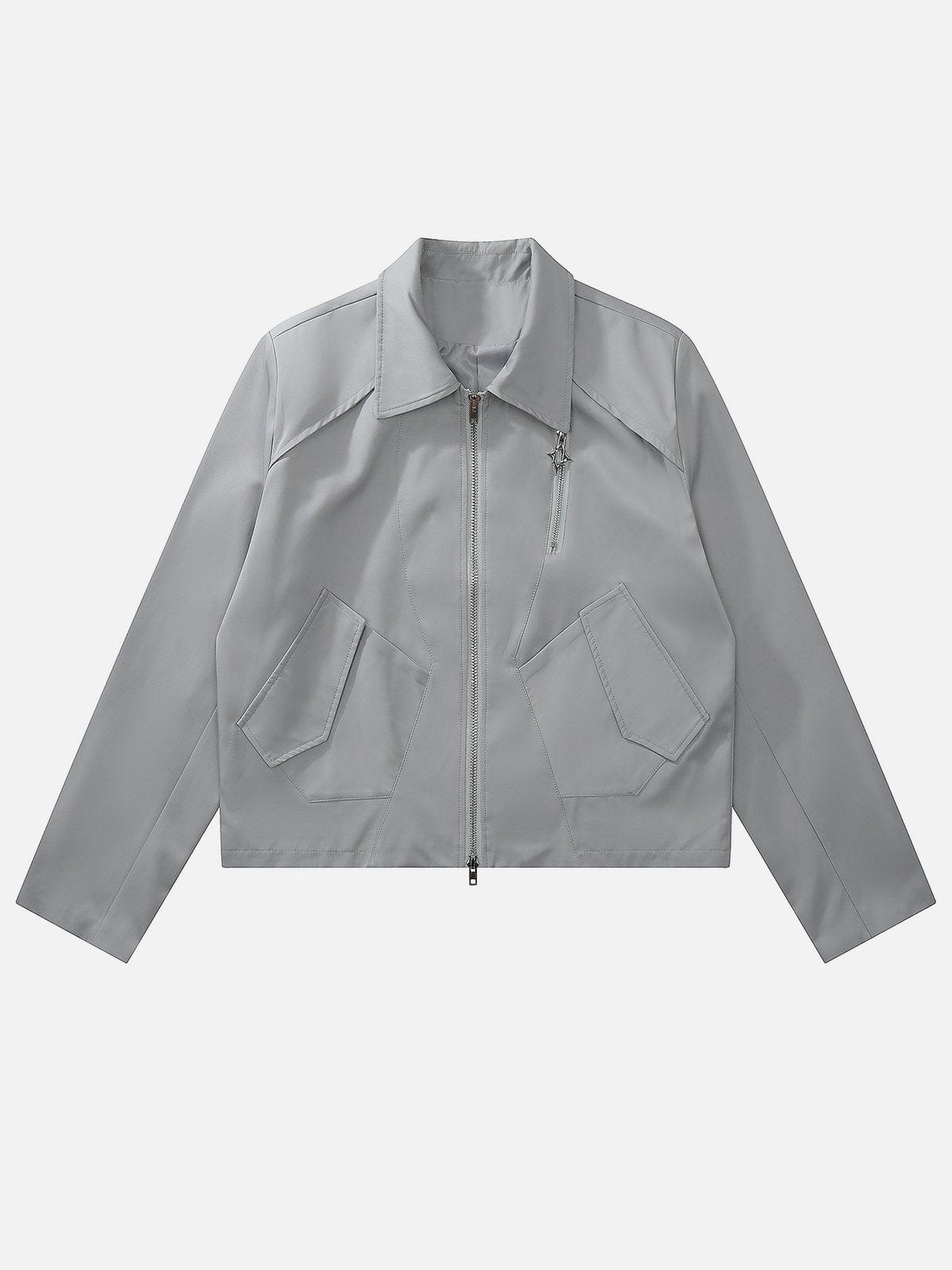 네브스튜디오 NEV Irregular Zip Up Jacket - Grey / S - 위시버킷