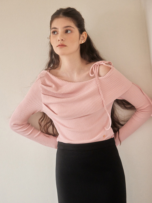 유어네임히얼 청순이 오프숄더 니트 티셔츠 (5COL) Y4T064 - 위시버킷