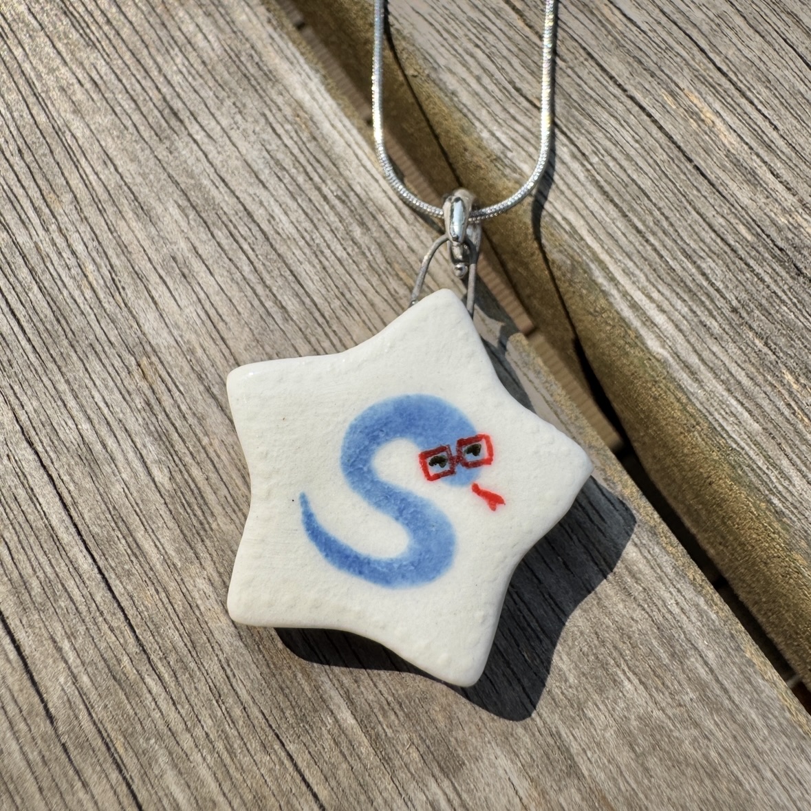 휴루휴루 Blue nerd snake necklace - 위시버킷