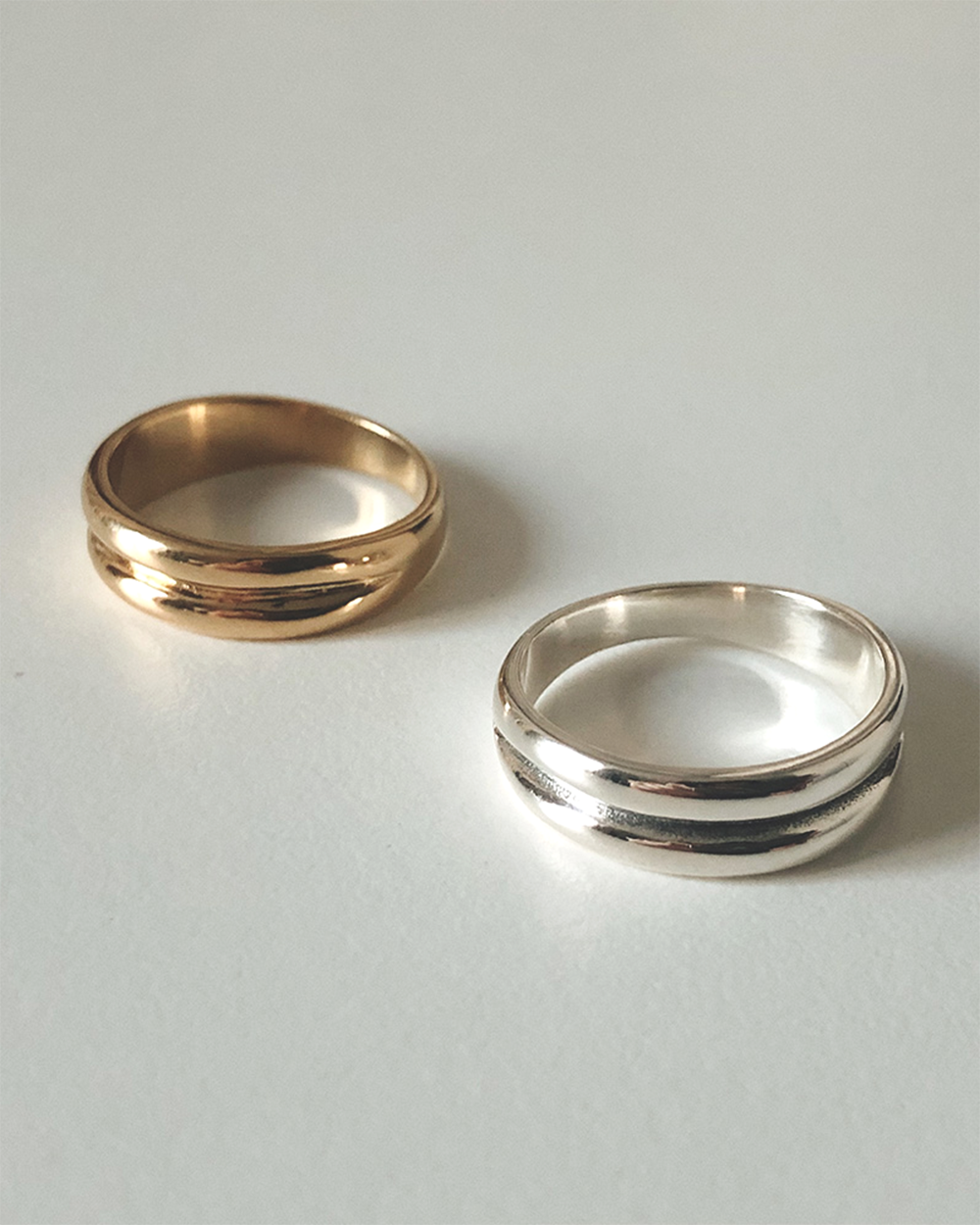 시우 두줄 포인트 링 반지 (2color) / R-070. 925 silver - 위시버킷