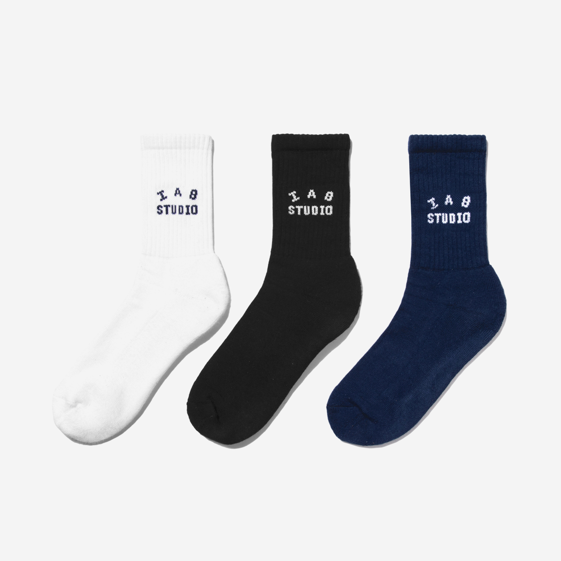 IAB 스튜디오 IAB Studio Socks Pack Black Navy White - 위시버킷
